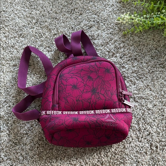 Reebok | Bags | Reebok Purple Backpack Velvet Texture | Poshmark